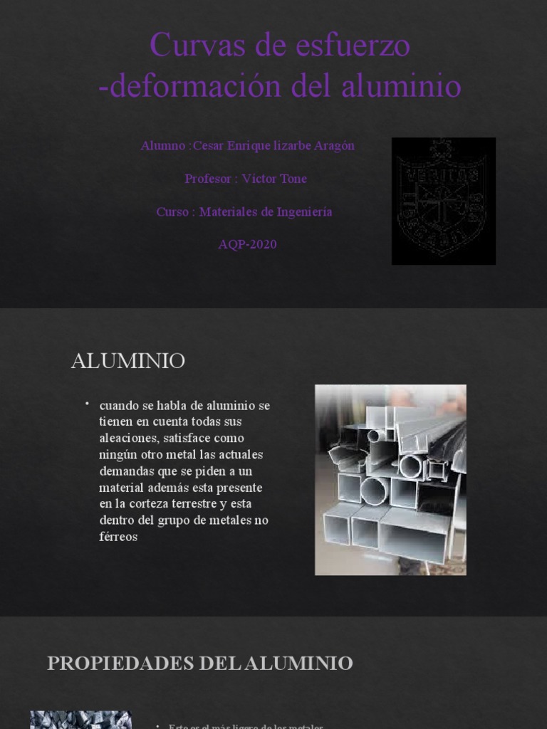 ALUMINIO Curvas de Esfuerzo - Deformacion (Autoguardado) | PDF | Dureza ...