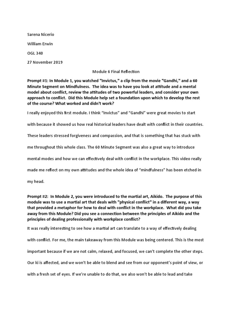 Module 6 Reflection | PDF | Psychology | Human Nature