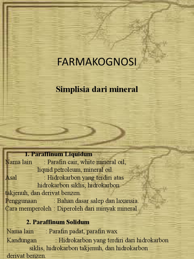 Bab 11, Simplisia Dari Mineral | PDF