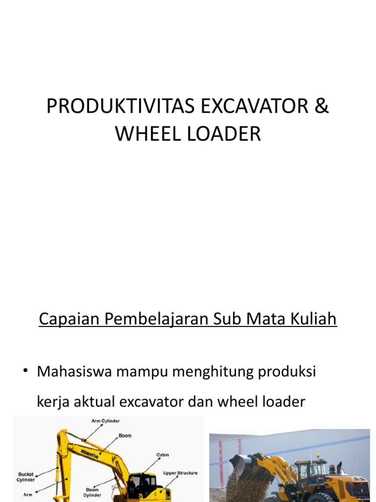 Minggu 6 - Produktivitas Excavator & Wheel Loader | PDF