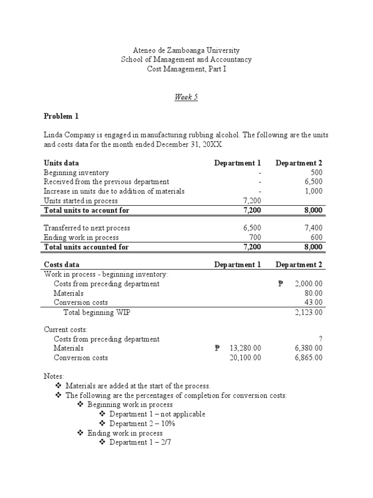5 Week Activity Additions Spoilage Rework Scrap | PDF | Inventory ...