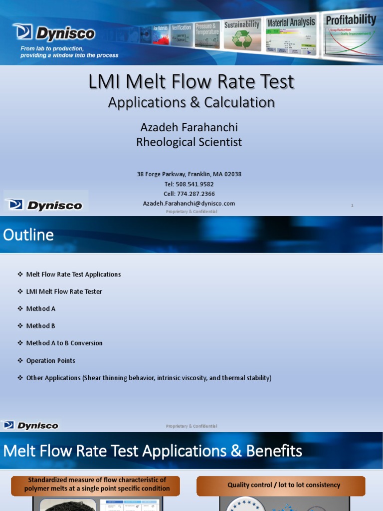 LMI Melt Flow Rate Test: Applications and Calculations | PDF ...