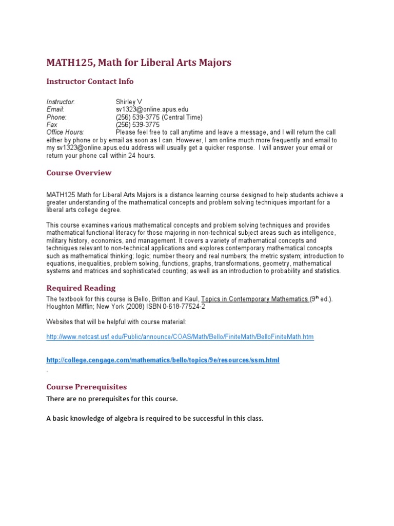 Math for Liberal Arts Online | PDF | Mathematics | Test (Assessment)
