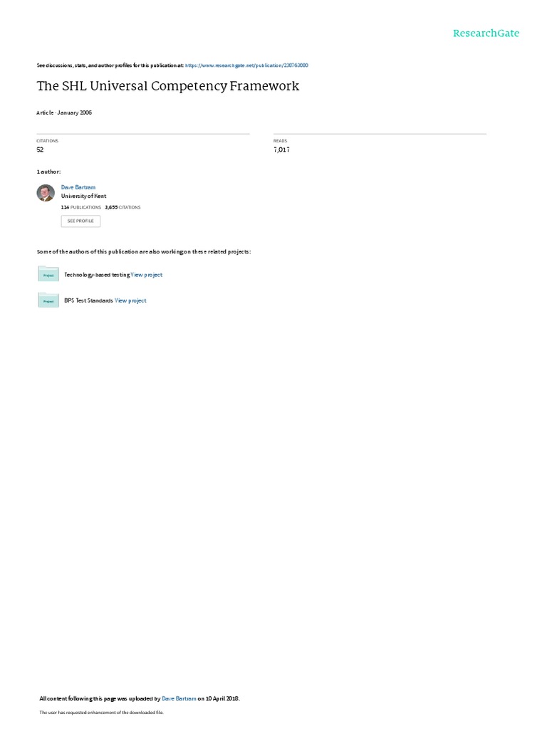 The SHL Universal Competency Framework: January 2006 | PDF | Competence ...