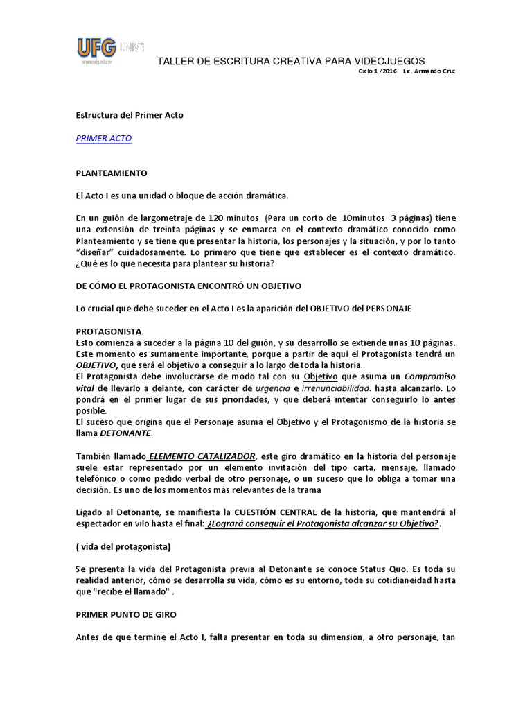 Estructura Del Primer Acto | PDF | Ocio