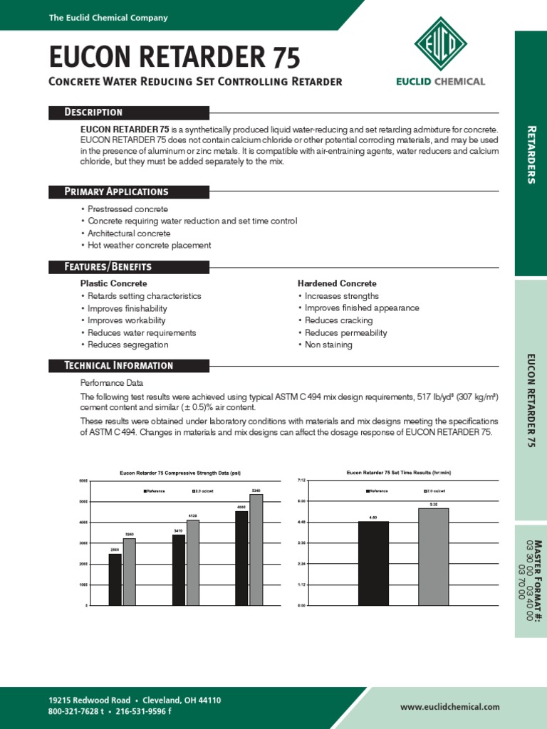 Eucon Retarder 75 | PDF | Concrete | Building Materials