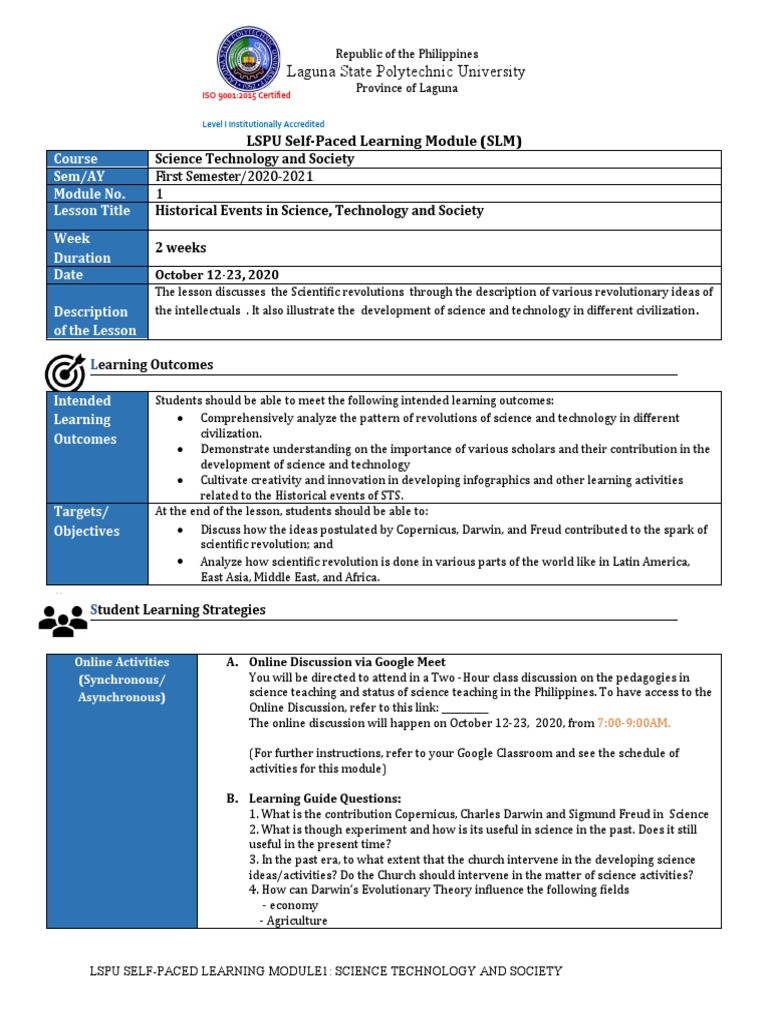 LSPU Self-Paced Learning Module (SLM) : Laguna State Polytechnic University | PDF ...