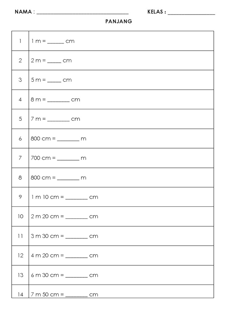 Pertukaran Unit Tahun 3 | PDF