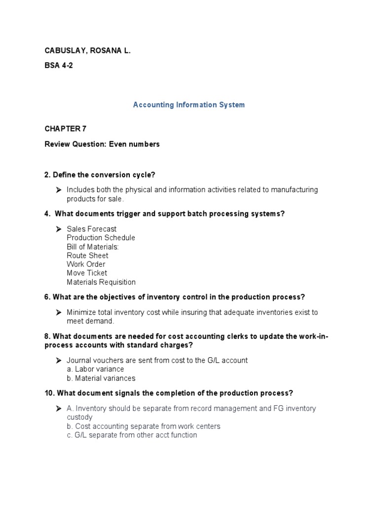 AIS Chapter 7 | PDF | Cost Accounting | Inventory