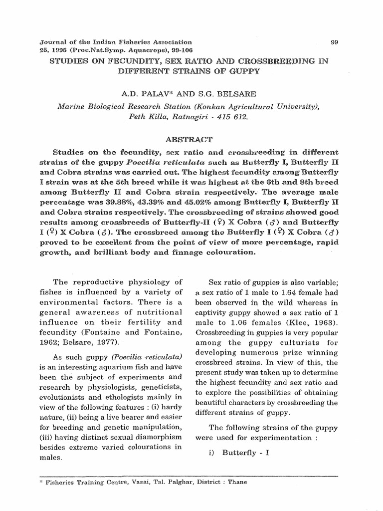 Cross Guppy Butterfly Cobra | PDF | Zoology | Reproduction