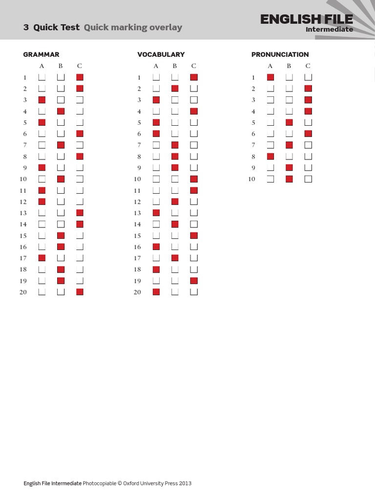 EF3e Int Quicktest 03 Marking Overlay | PDF EF3e Int Quicktest 03 Marking Overlay | PDF