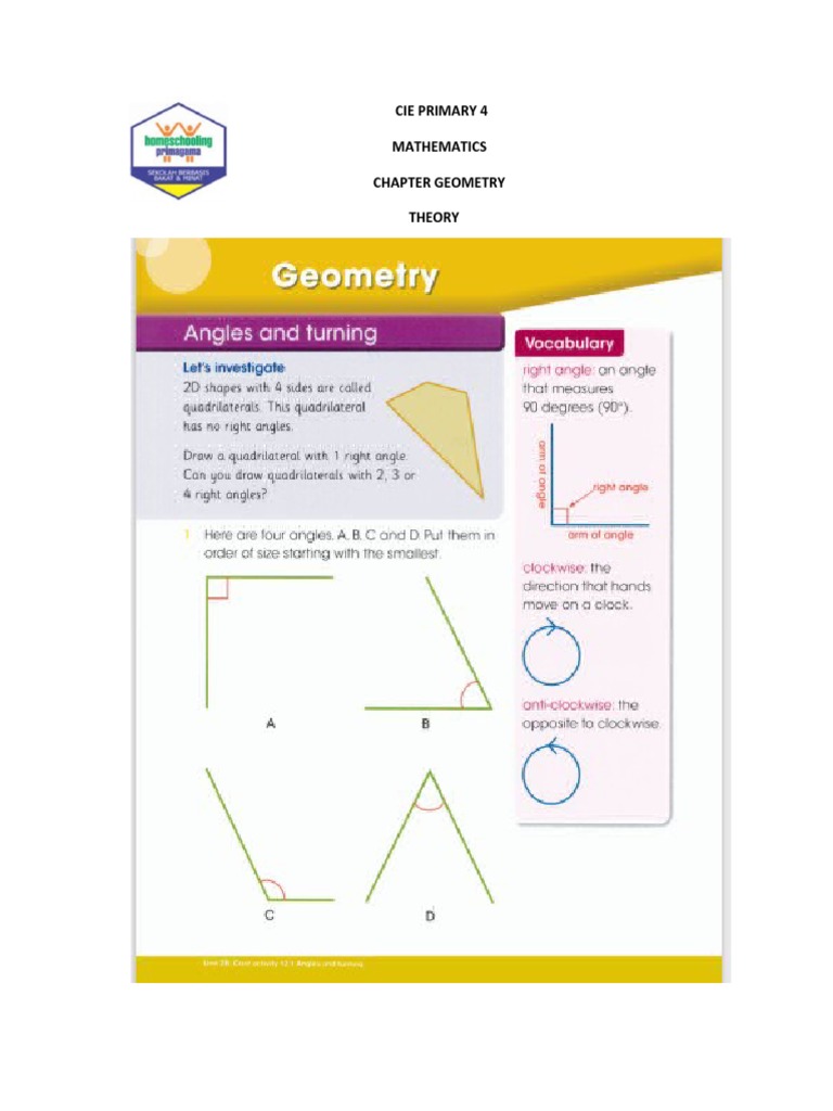 Geometry Math Primary Cambridge | PDF