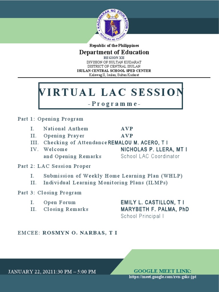 Virtual Lac Program and Committee | PDF