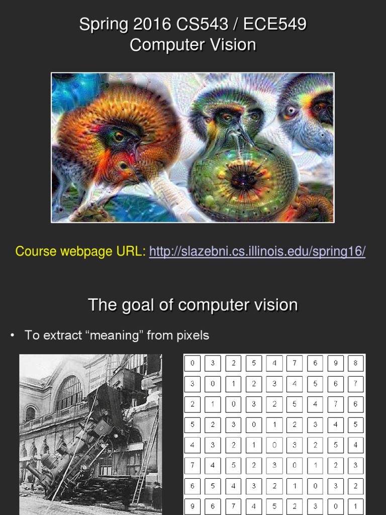 Lec01 - Intro To Computer Vision | PDF | Computer Vision | Cybernetics