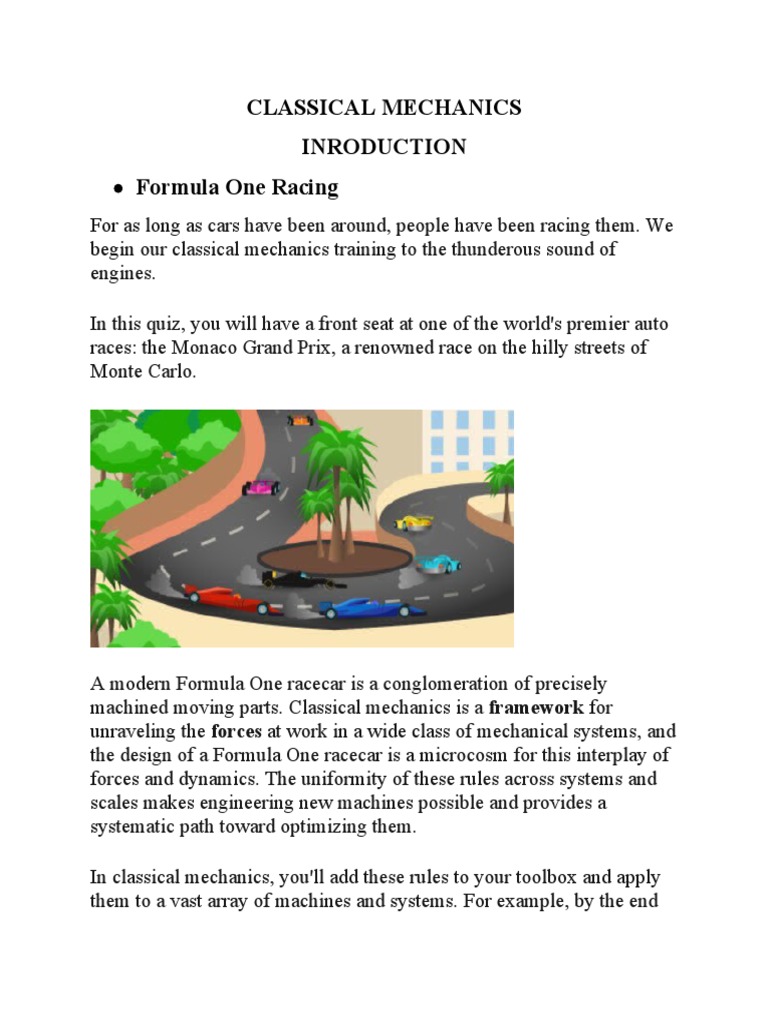 Formula One Racing: Classical Mechanics Inroduction | PDF | Pendulum ...