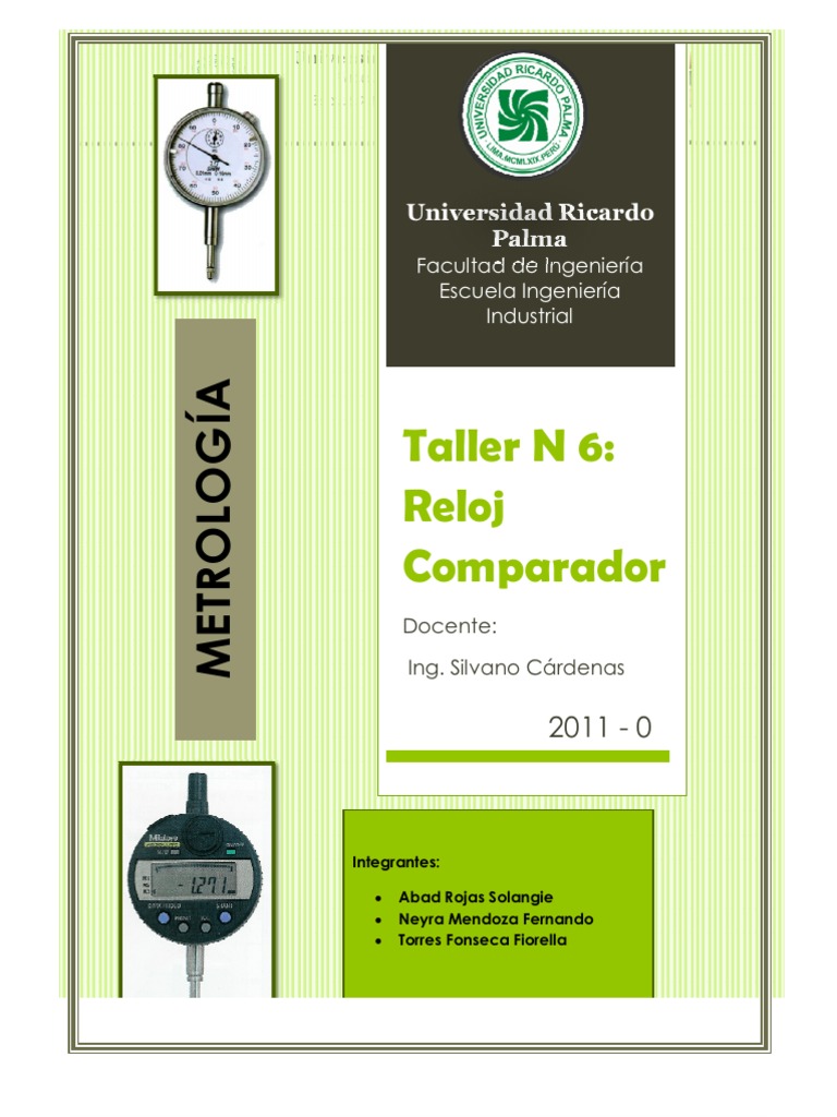 Partes y funciones del reloj comparador | PDF | Bienes manufacturados ...