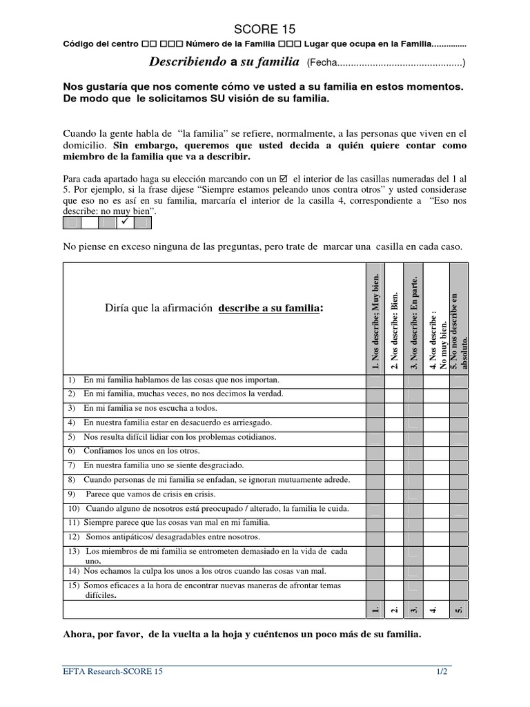 SCORE 15 Version Española | PDF