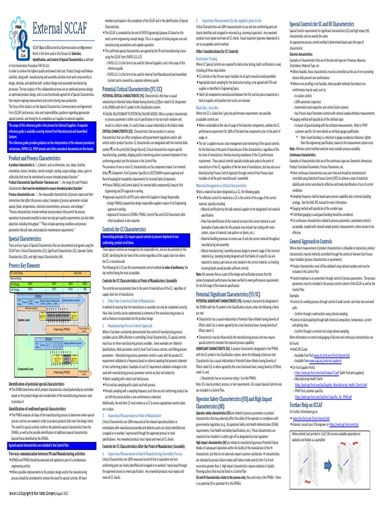 External SCCAF Reference Guide 11x17 | PDF | Specification (Technical ...