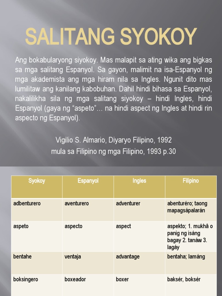 Salitang Syokoy | PDF
