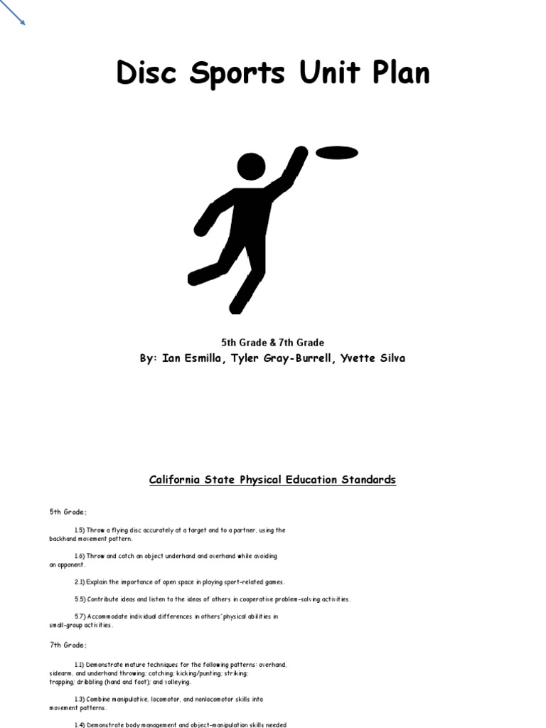 Disc Sports Curriculum for Grades 5-7 | PDF | Sports | Leisure