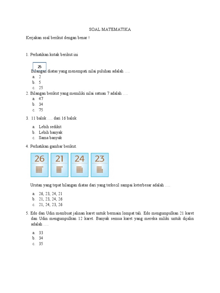 Kelas 1 Semester 2 Mtk 1 Pdf