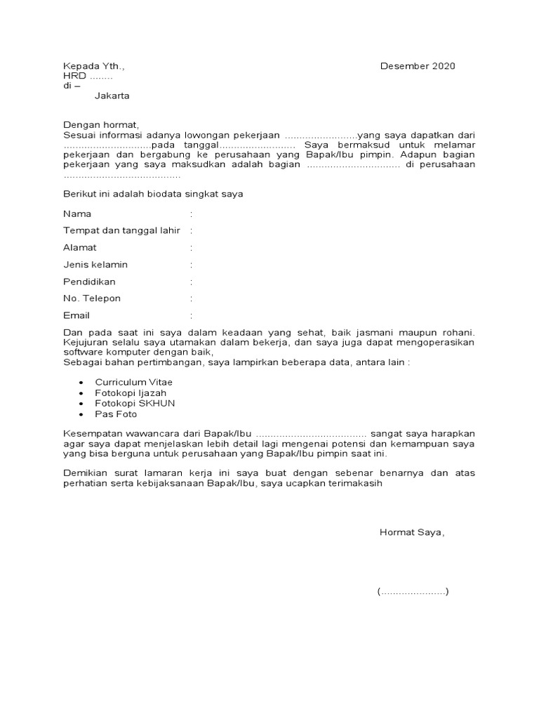 Lamaran Simple | PDF