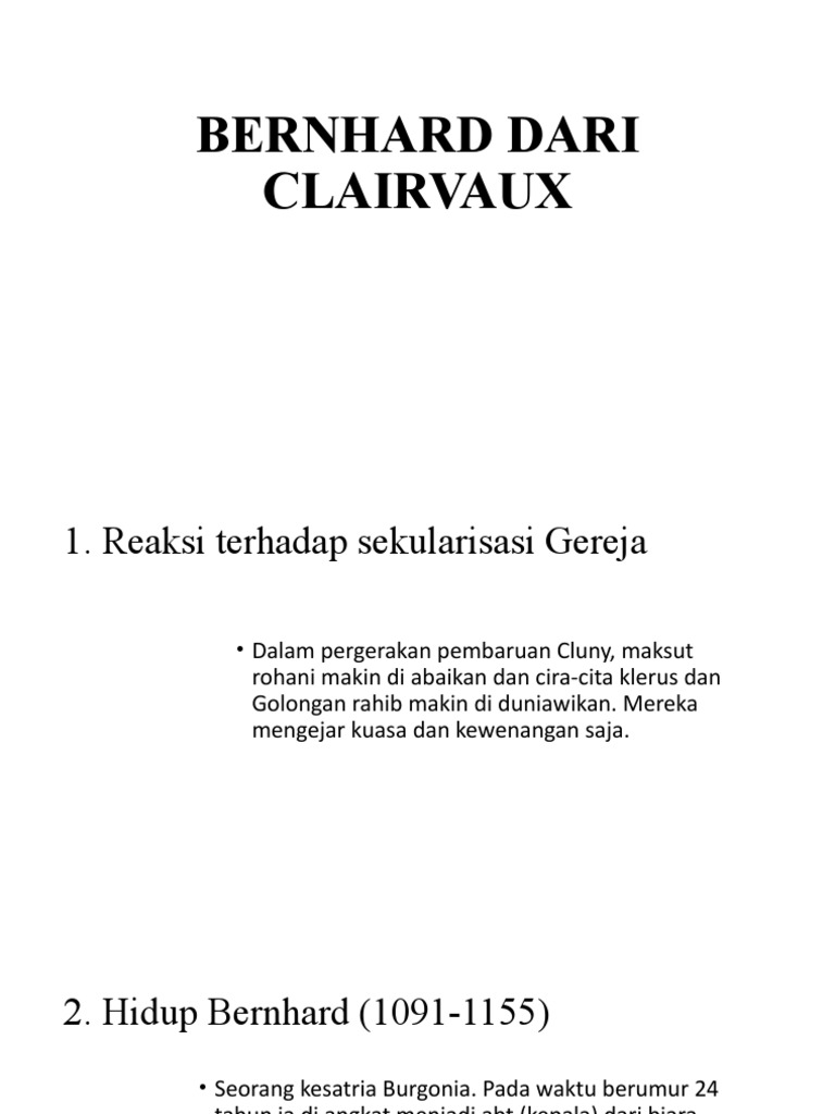 Bernhard Dari Clairvaux | PDF | Sejarah | Agama & Spiritualitas