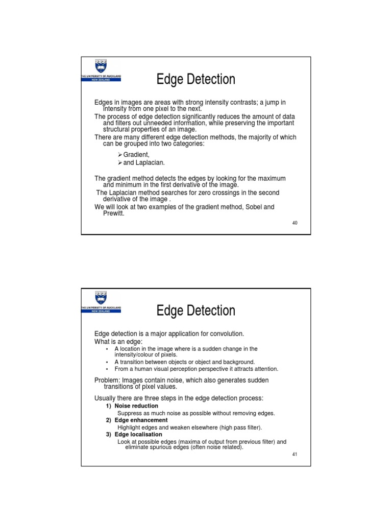 Edge Detection: 1) Noise Reduction 2) Edge Enhancement 3) Edge Localisation | PDF ...