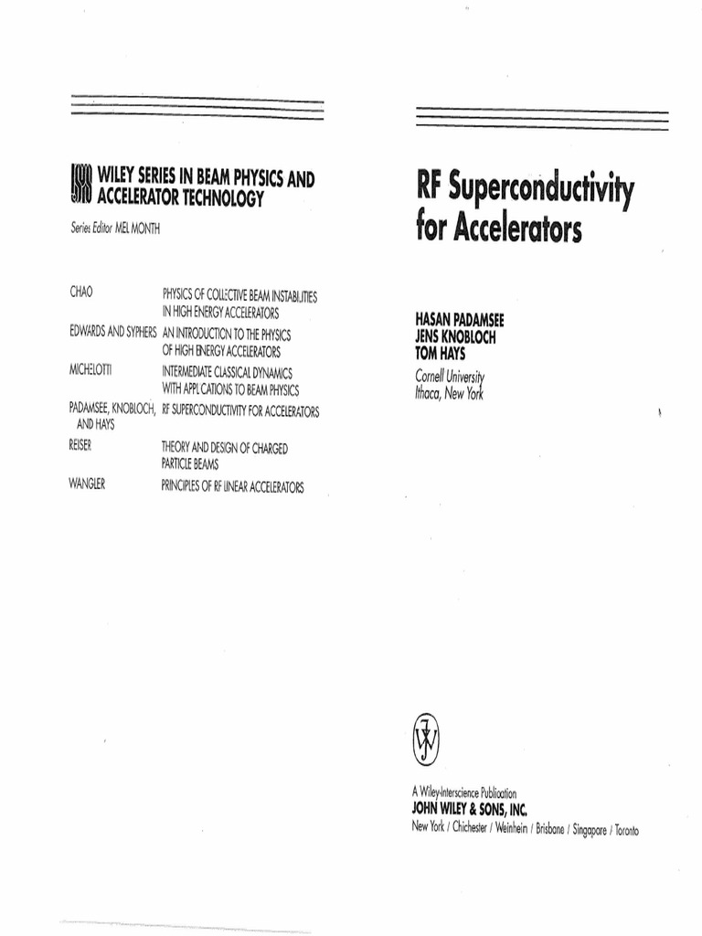 Hasan Padamsee, Jens Knobloch, Tom Hays - RF Superconductivity For ...