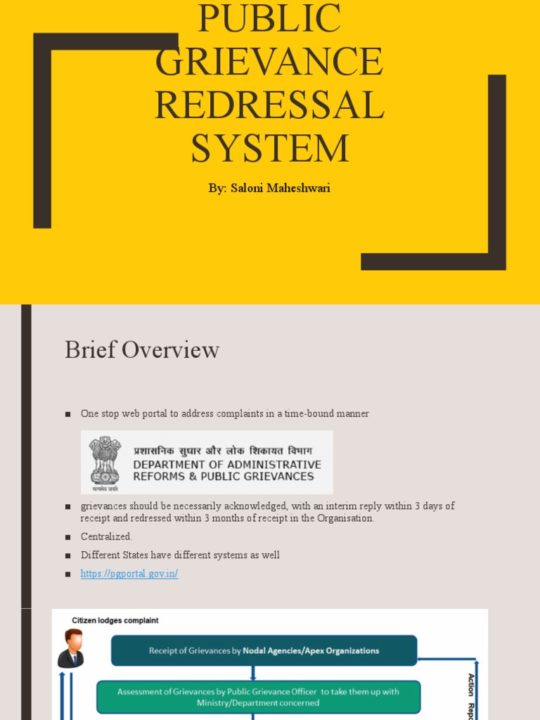 Public Grievance Redressal System | PDF