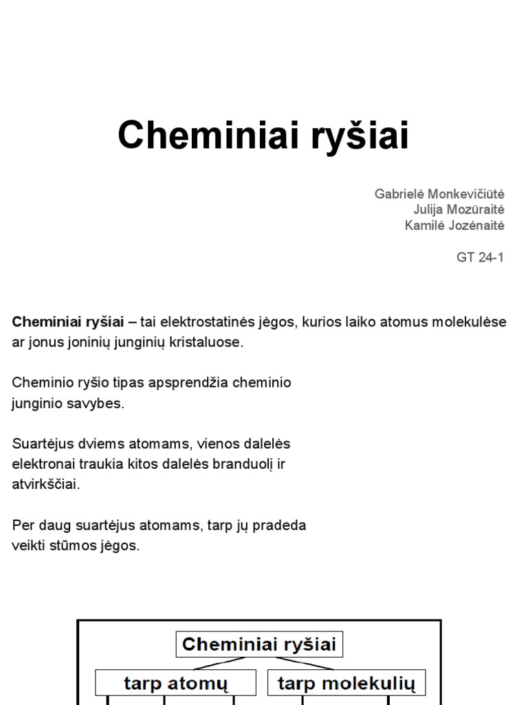 Cheminiai Ryšiai | PDF