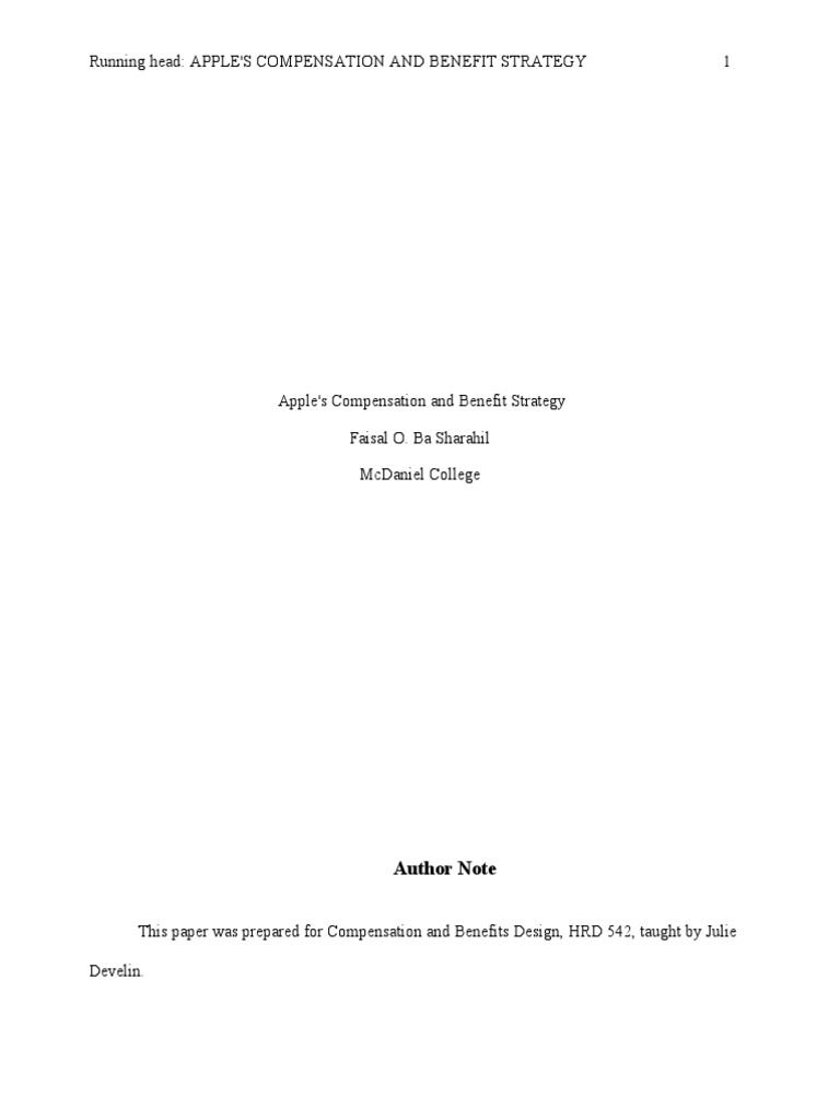 Apples Compensation and Benefit Strategy | Download Free PDF ...