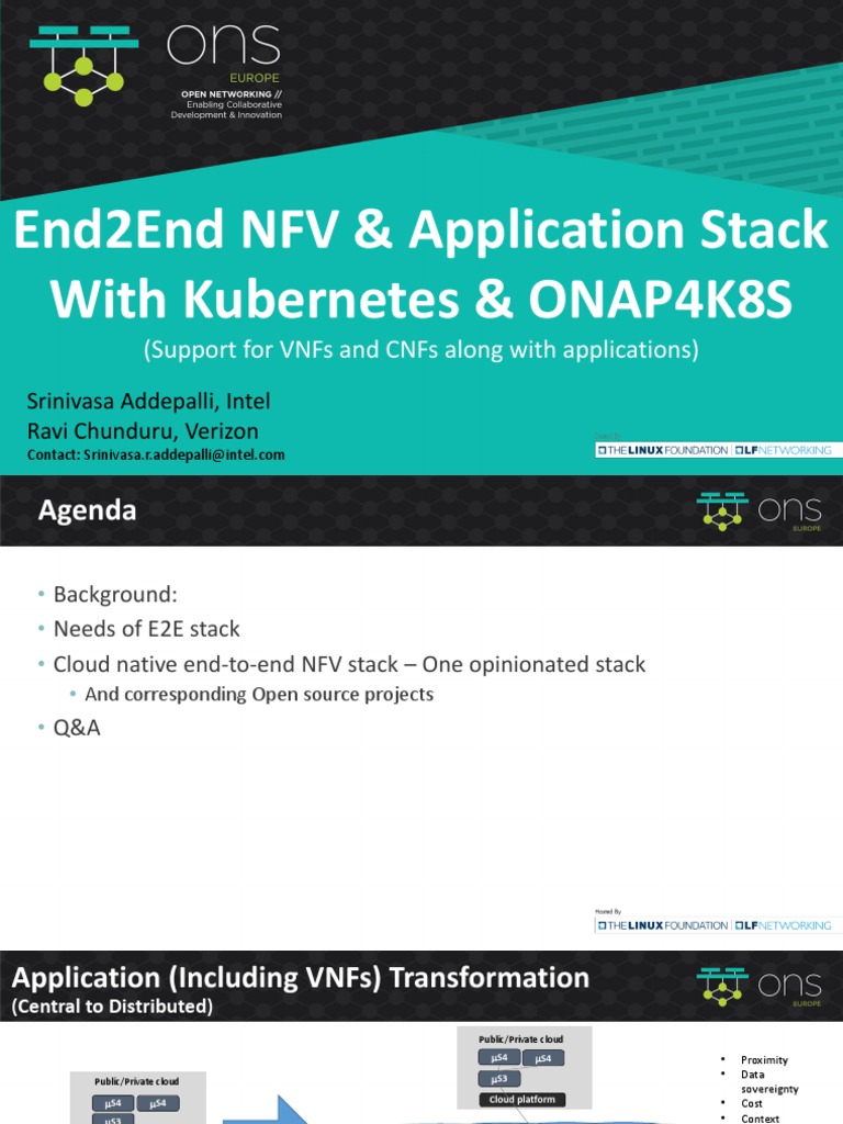End2End NFV & Application Stack With Kubernetes & Onap4K8S: (Support ...