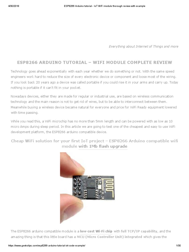 ESP8266 Arduino Tutorial - IoT WiFi Module Thorough Review With Example ... ESP8266 Arduino Tutorial - IoT WiFi Module Thorough Review With Example ...