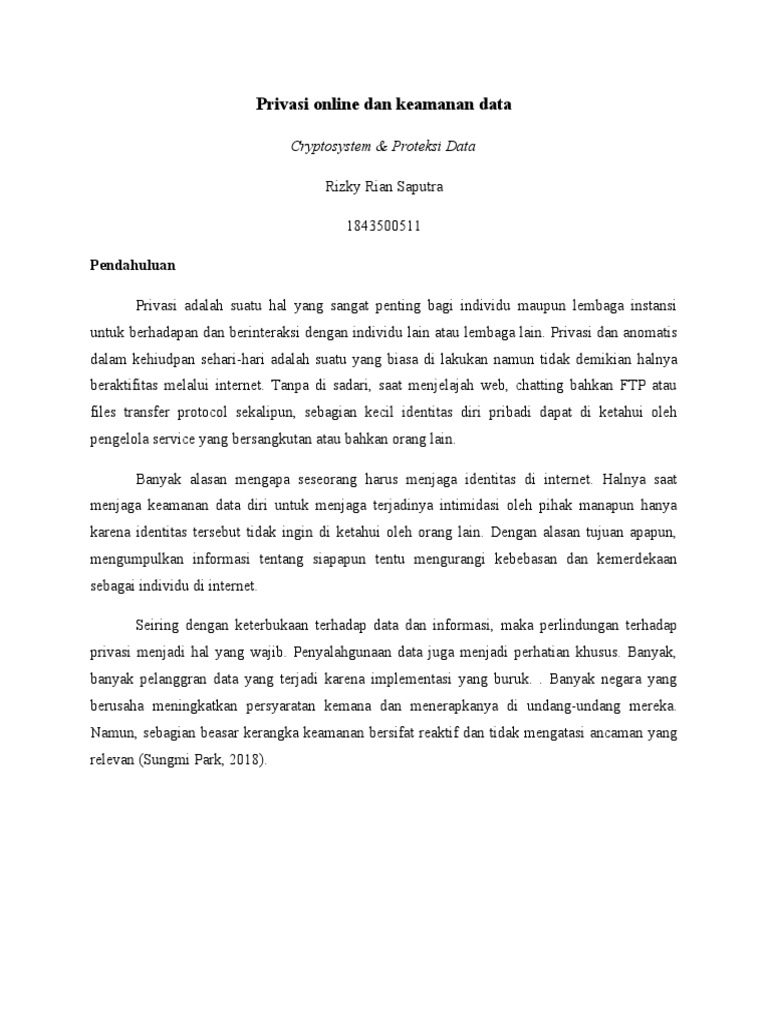 Privasi Online Dan Keamanan Data RIZKI RiAN SAPUTRA | PDF