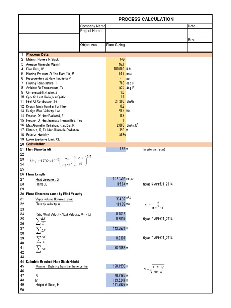 Flare Stack Sizing and Calculations | PDF | Flow Measurement | Gas ...