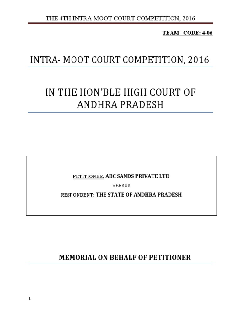 Intra Moot Memorial | PDF | Lease | Mootness