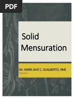 Solid Mensuration Formulas | PDF | Area | Triangle
