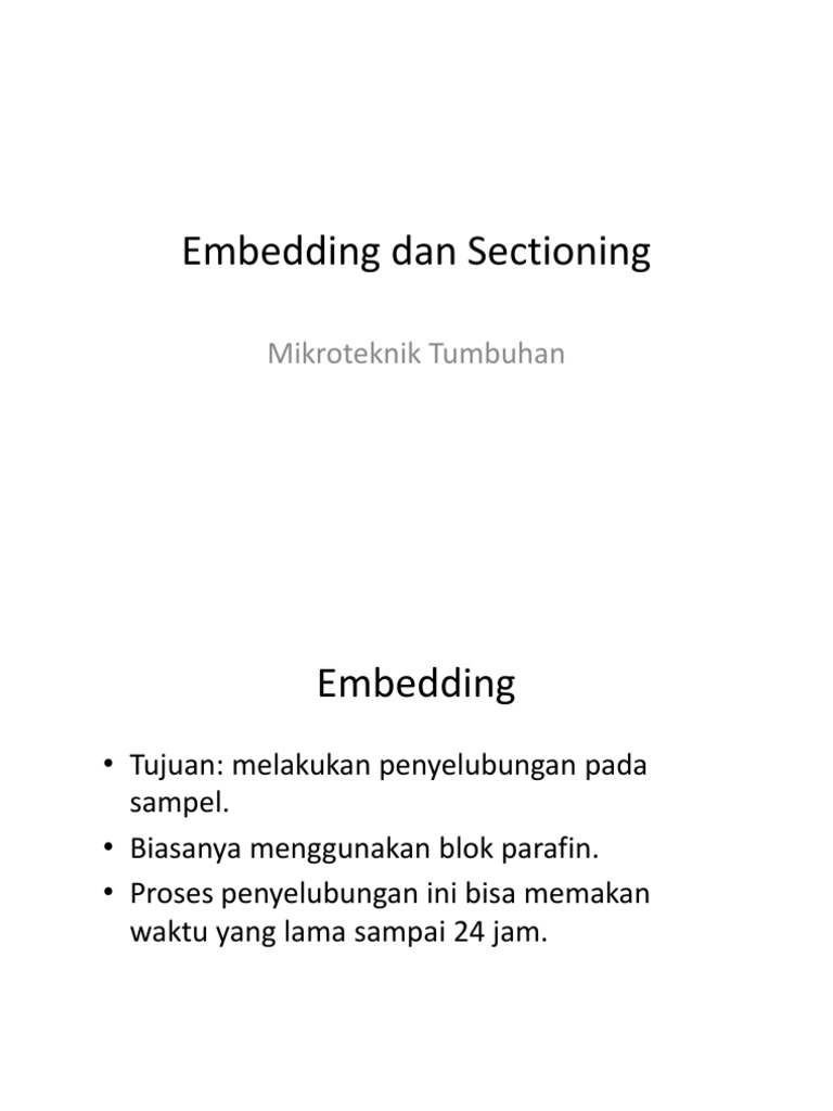 Embedding Dan Sectioning Tumbuhan | PDF | Griya & Taman