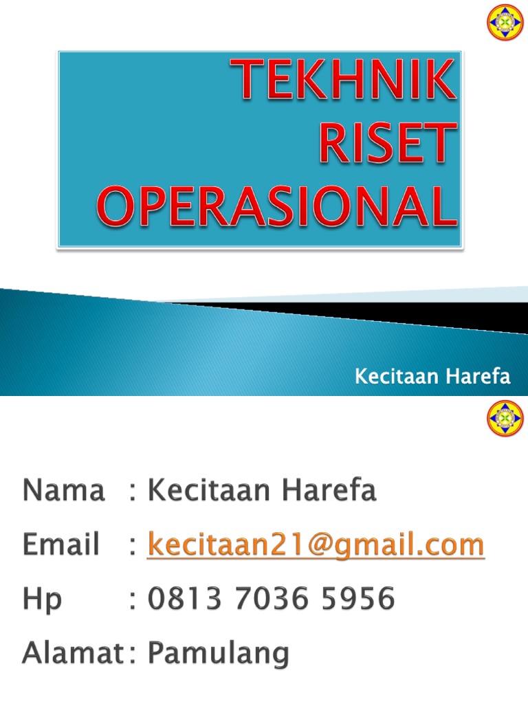 Riset Operasional: Metode dan Aplikasi | PDF | Bisnis | Komputer