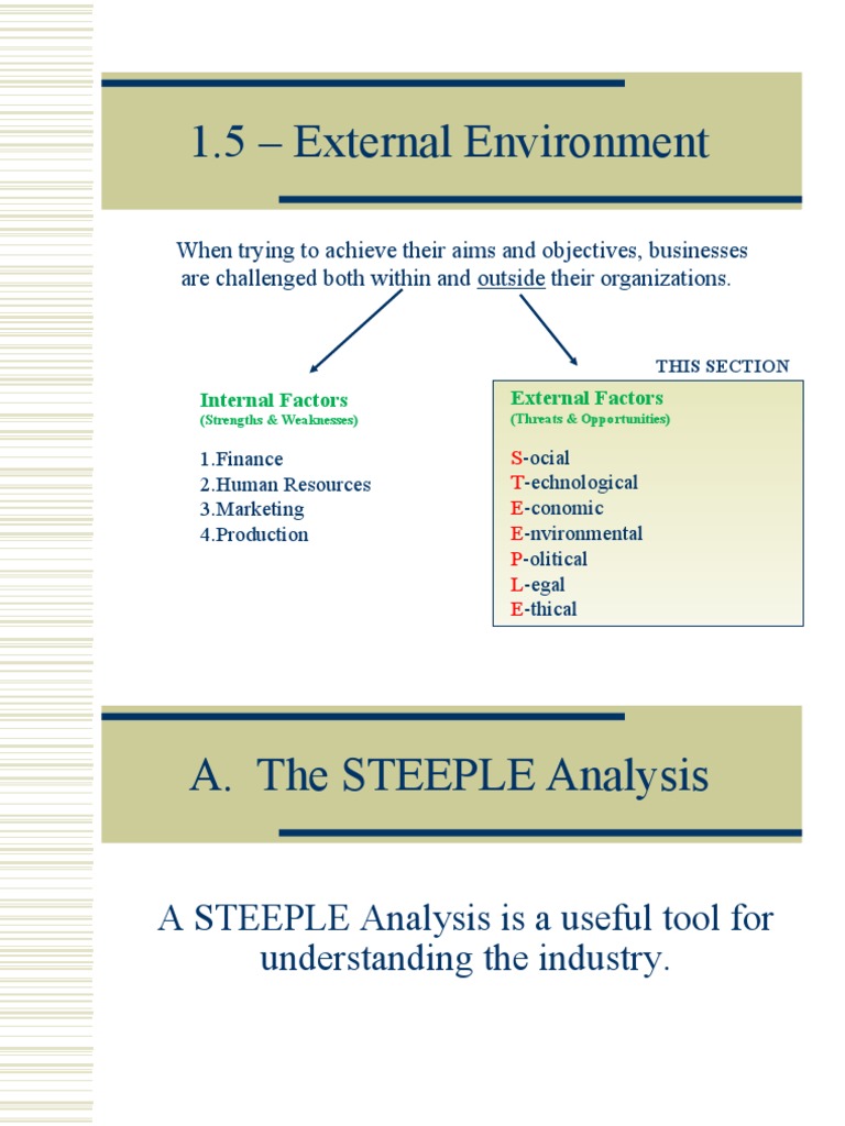 Understanding External Factors: A STEEPLE Analysis of the Business ...
