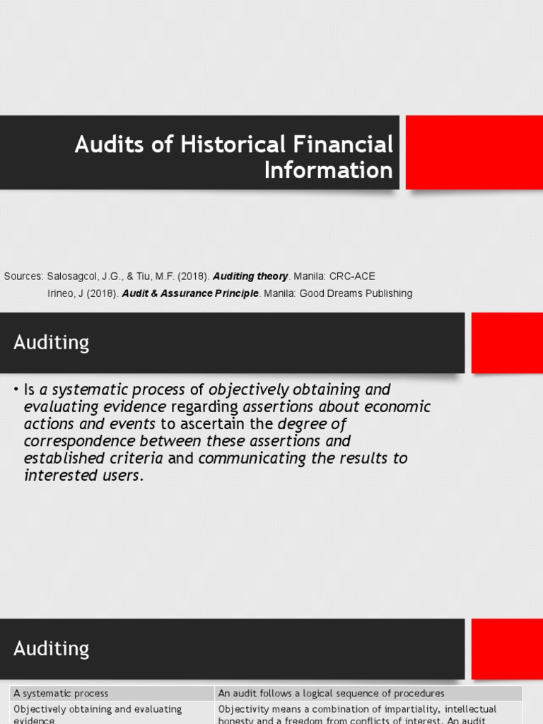 Topic 3 - Audits of Historical Financial Information | PDF | Financial ...