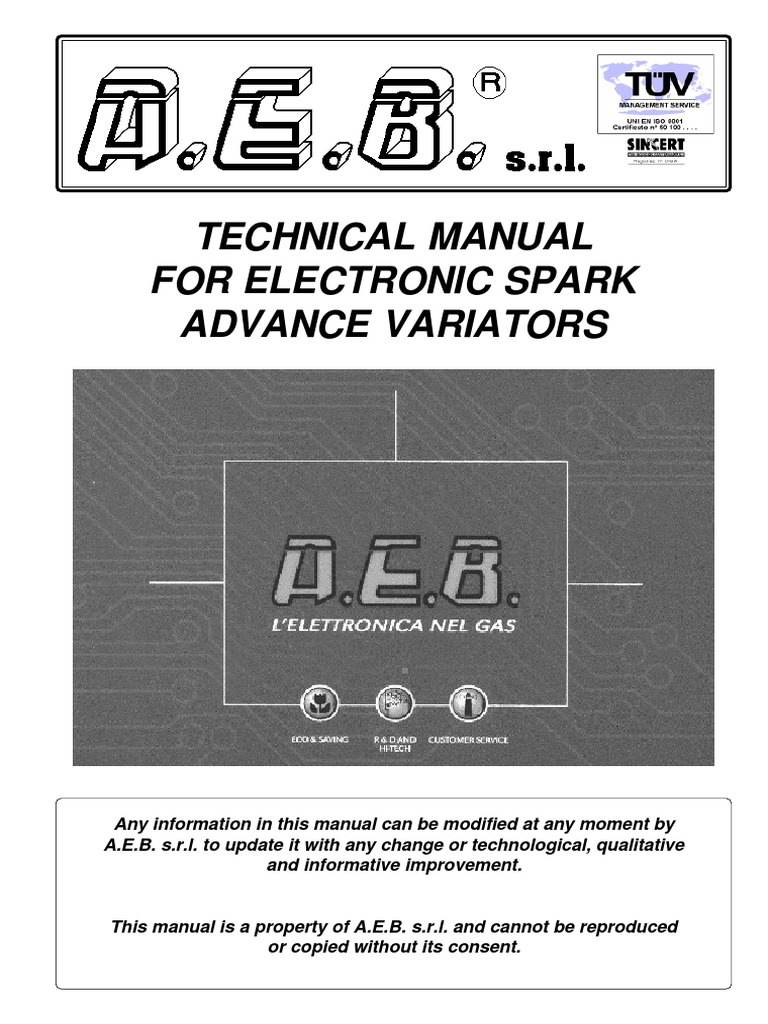 Technical Manual For Electronic Spark Advance Variators | PDF ...