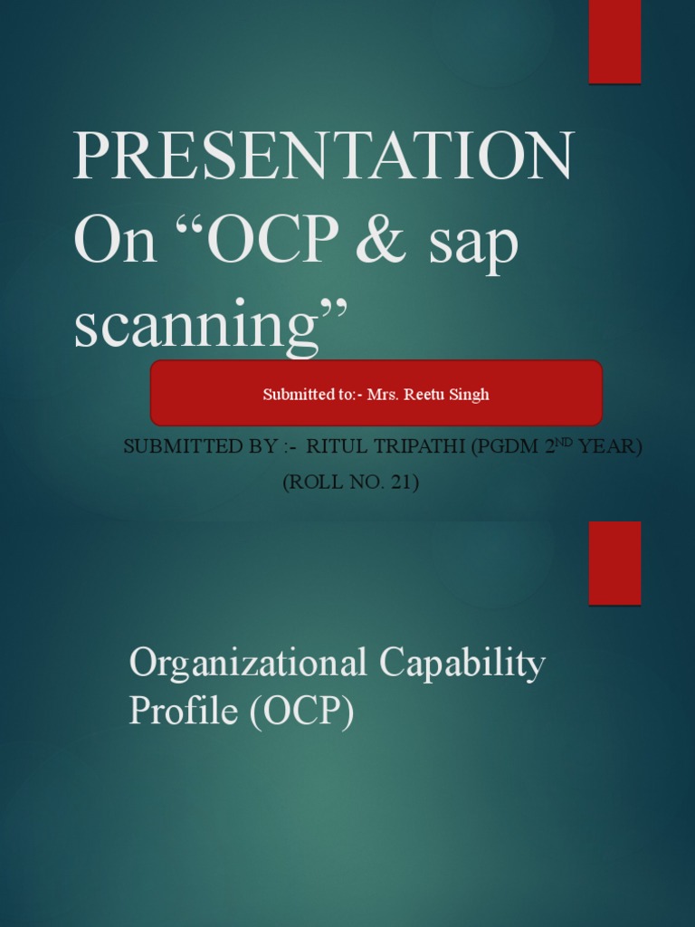 Presentation On OCP and SAP by Ritul Tripathi | Download Free PDF | Human Resource Management ...