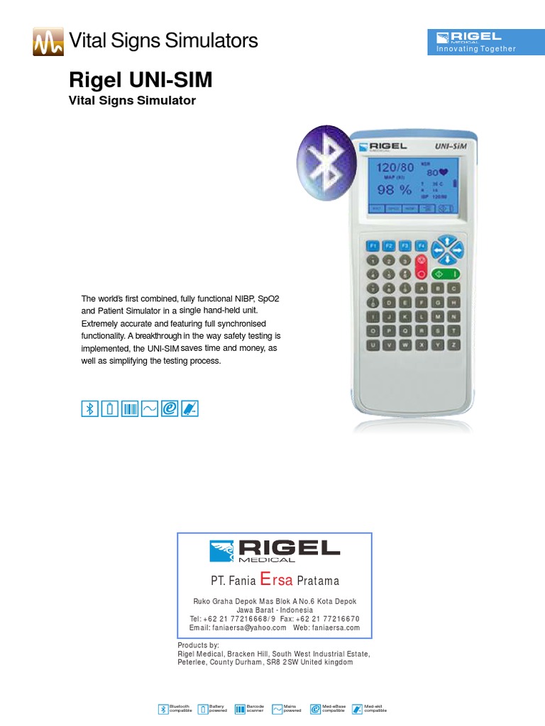 Rigel UNI-SIM: Vital Signs Simulators | PDF | Circulatory System | Cardiac Electrophysiology