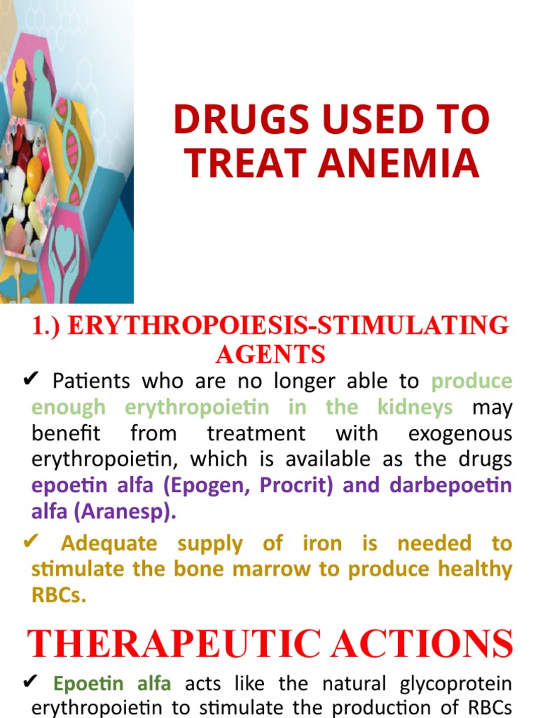 DRUGS USED TO TREAT ANEMIA | PDF | Vitamin B12 | Anemia