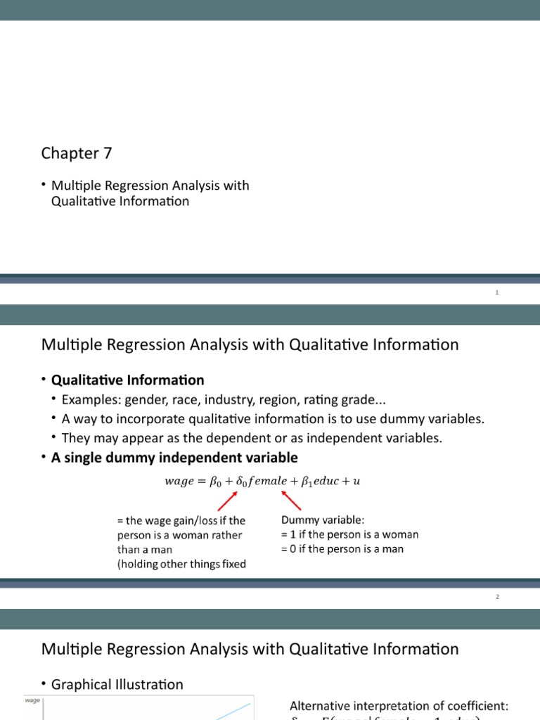 CH 07 | PDF | Dummy Variable (Statistics) | Regression Analysis