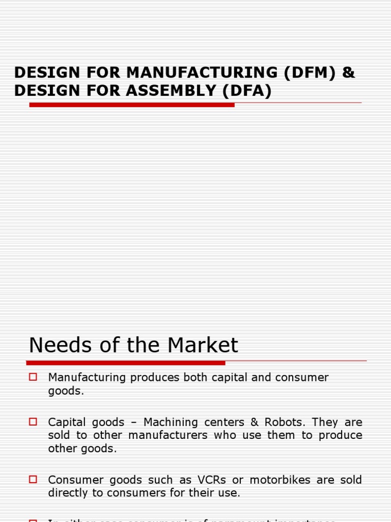 Design For Manufacturing (DFM) & Design For Assembly (Dfa) | PDF | Cost ...