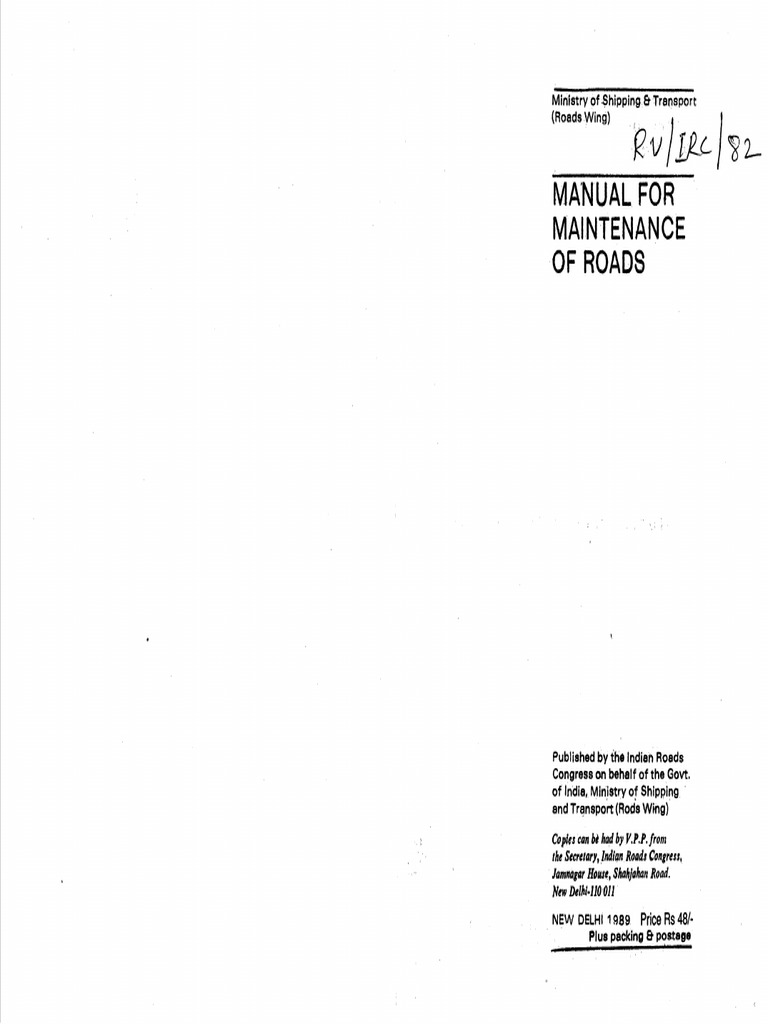 Manual For Maintenance of Roads | PDF