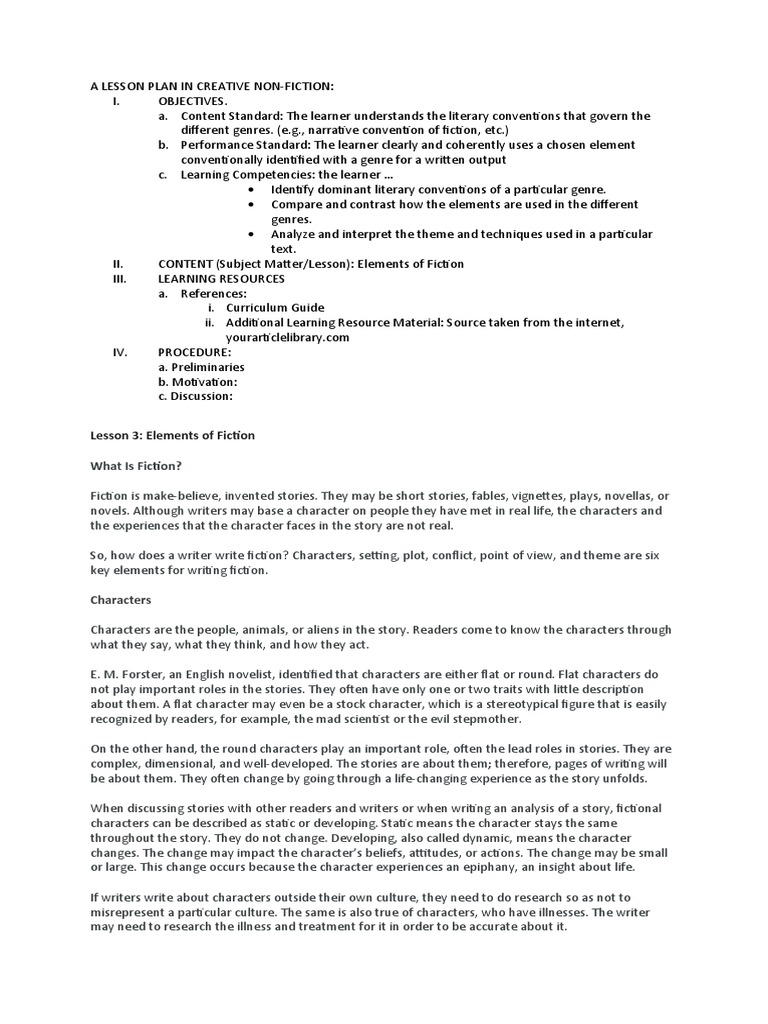 A Lesson Plan in CNF2 | PDF | Narration | Plot (Narrative)